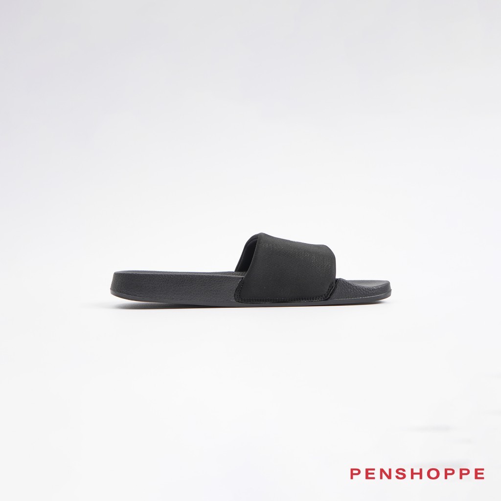 Penshoppe Padded Slides Slippers with Branding For Men (Black/Taupe ...