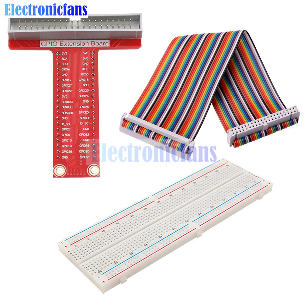 유Diy Kit T-Shaped Breakout Extention Board Adapter Plate + 40Pin GPIO ...