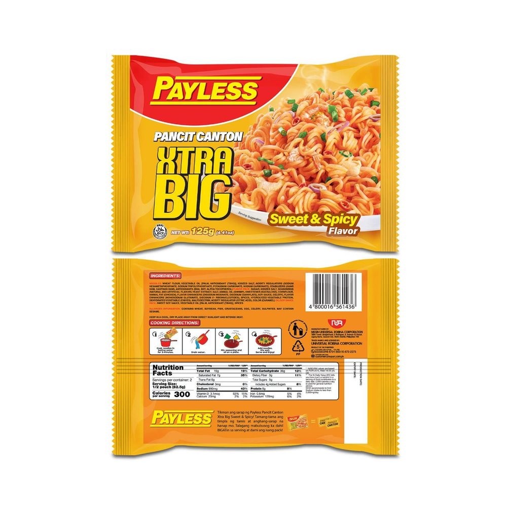 Payless Xtra Big Pancit Canton Sweet & Spicy (125g) | Shopee Philippines