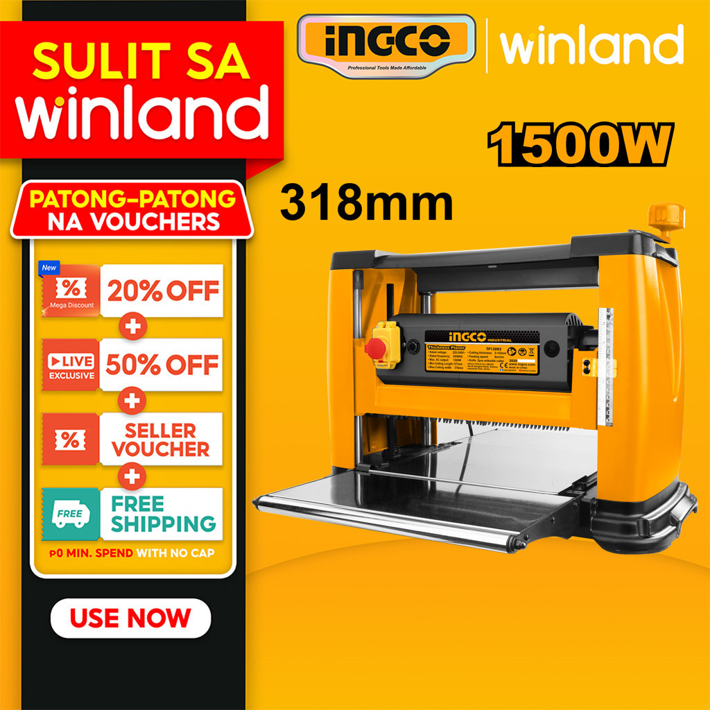 Ingco by Winland Industrial Thickness Planer 1500W TP15003 ING-PT ...