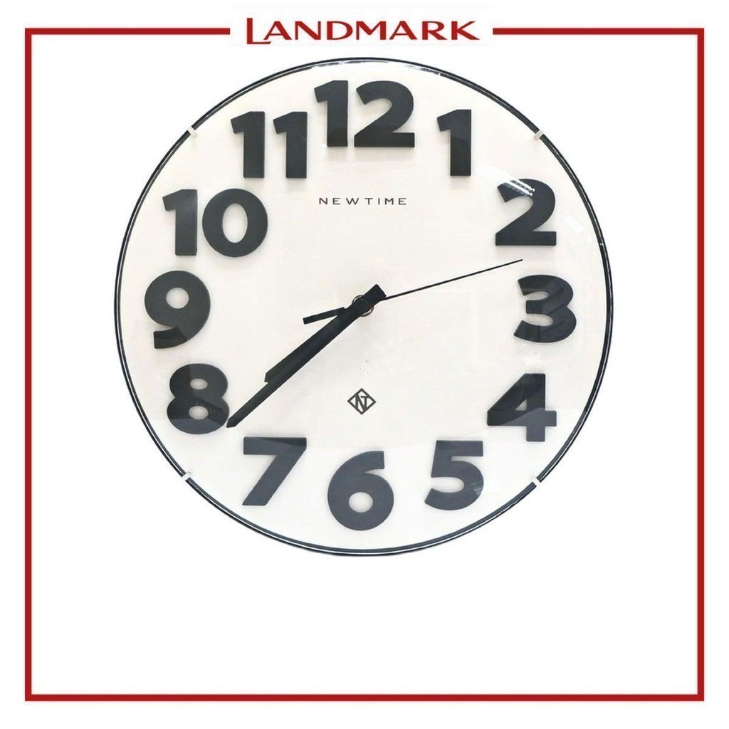 Newtime Rimless Wall Clock 12" with White Face Black Numbers | Shopee ...