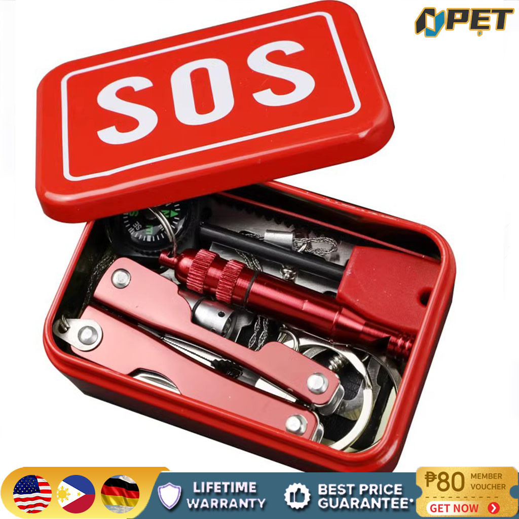 Outdoor equipment, wilderness survival tool set Emergency package SOS ...