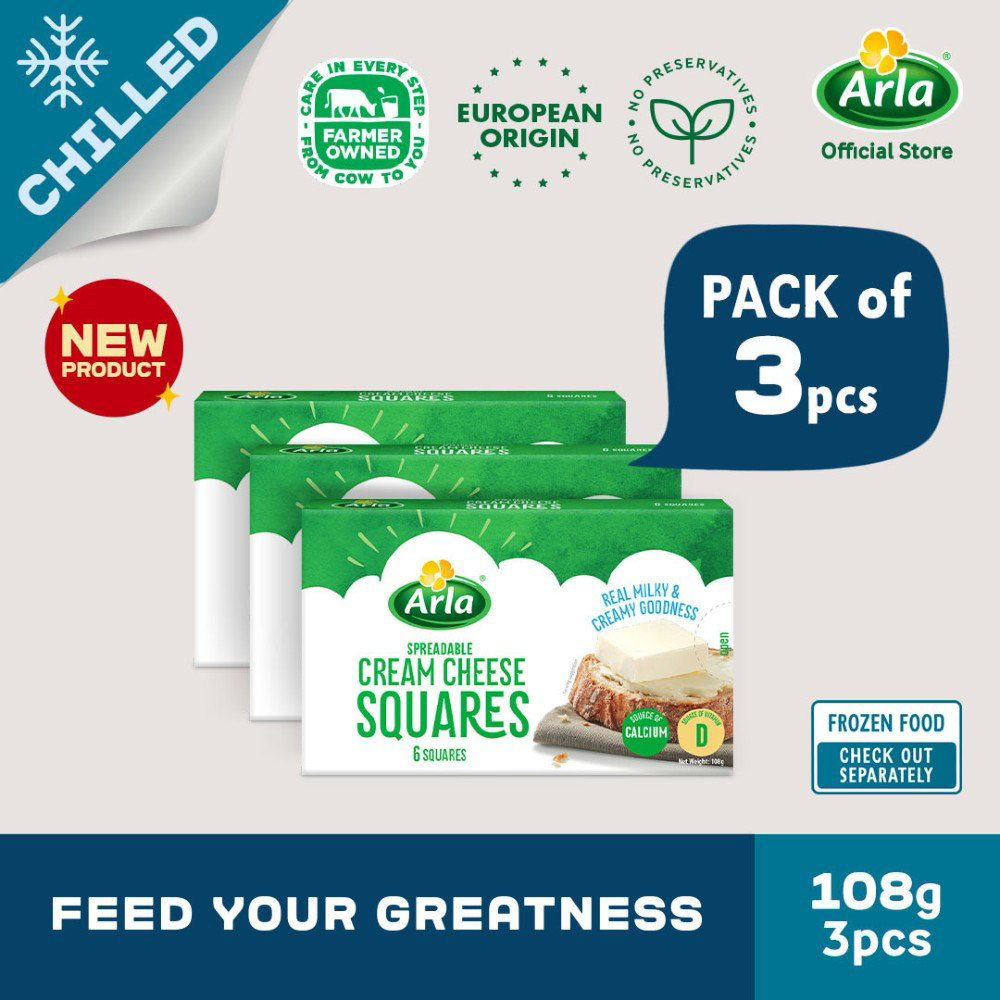 Arla Cream Cheese Squares 108g 3-Pack | Shopee Philippines