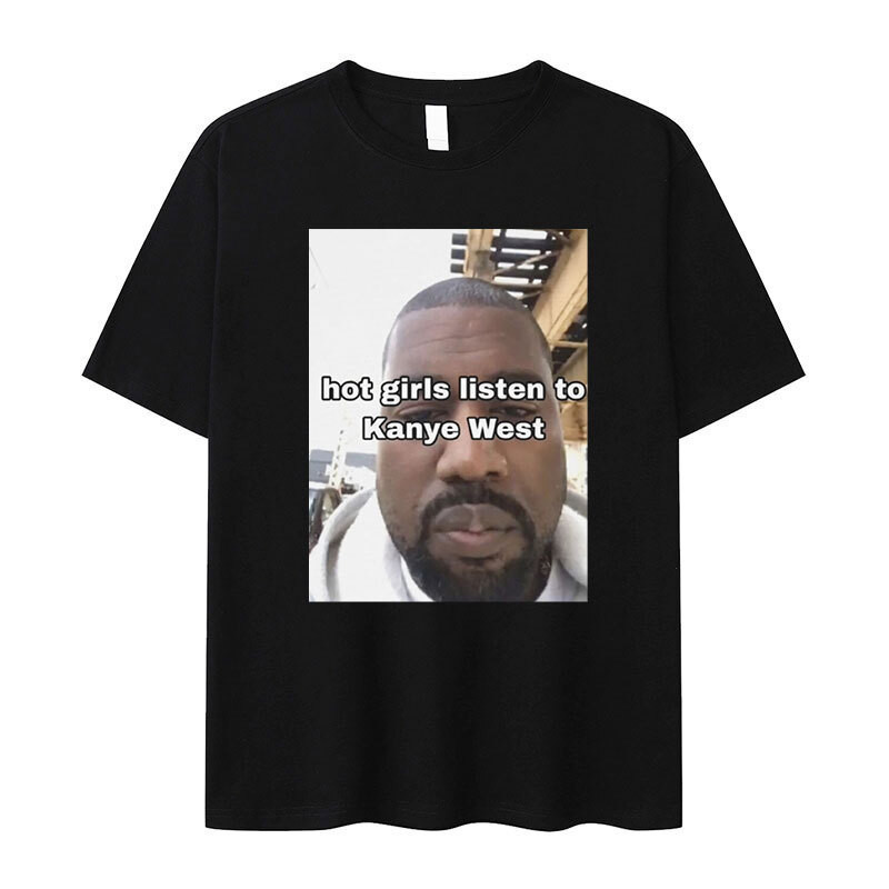 Funny Kanye West Meme Graphic T Shirt Men's Hip Hop Retro Fashion Short ...