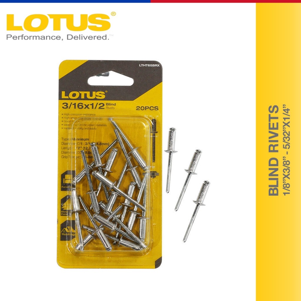 Lotus Blind Rivets ( 1/8 inch X 3/8 inch to 5/32 inch X 1/4 inch ...