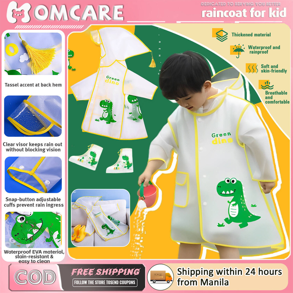 raincoat for kids EVA thick poncho raincoat Waterproof Cartoon rain ...