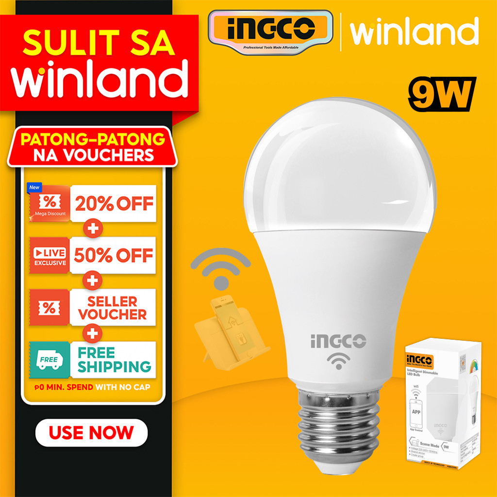 Ingco by Winland Intelligent Dimmable LED Bulb w/ Dimmer Function ...