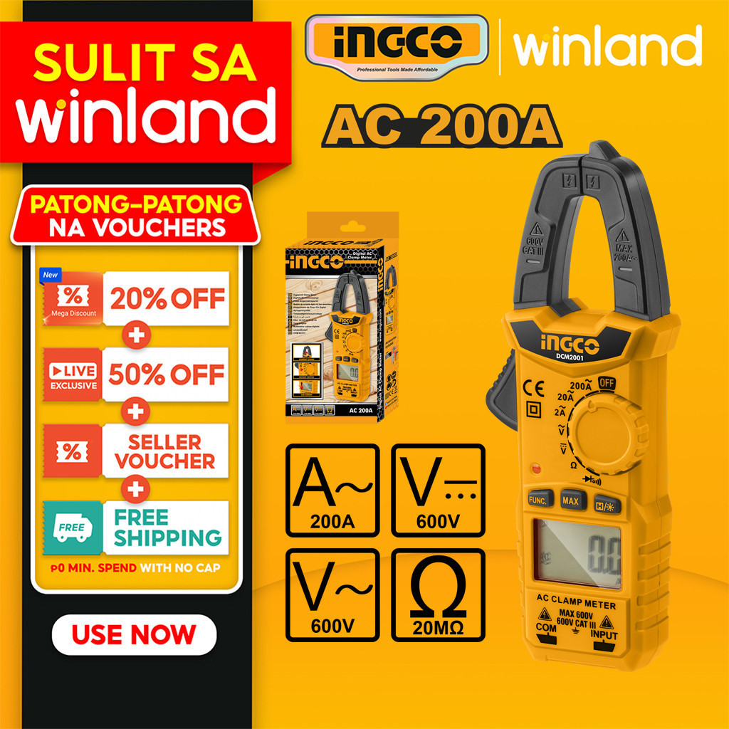 Ingco by Winland Digital Clamp Meter Multi Tester Multimeter for ...