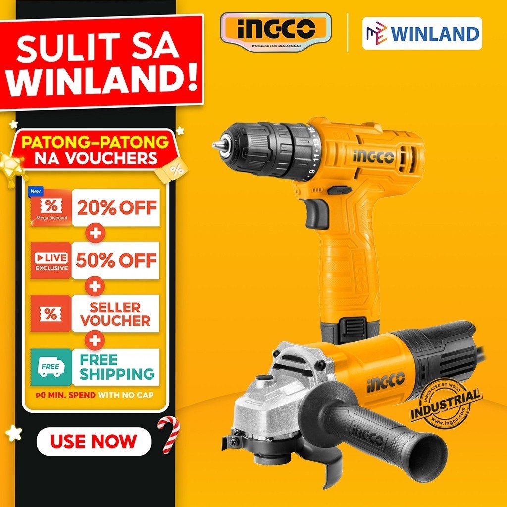 Ingco by Winland Angle Grinder 750W and Cordless Drill | Shopee Philippines
