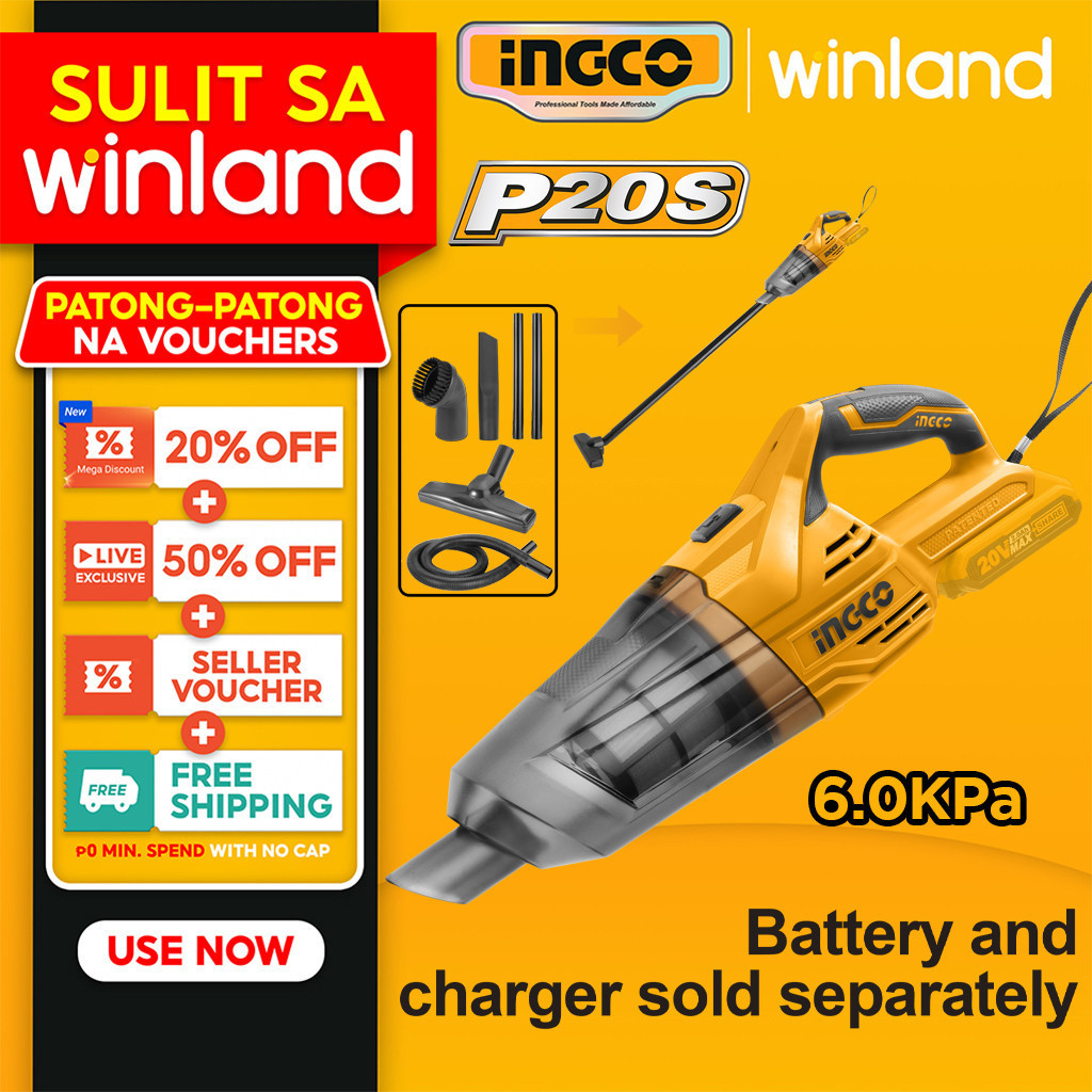 Ingco by Winland Cordless Lithium-Ion Vacuum Cleaner CVLI2001/CVLI2026 ...