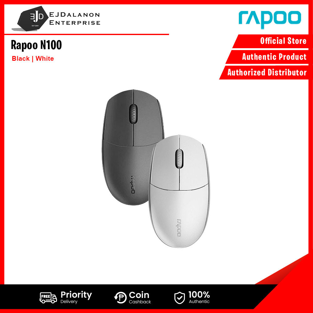 Rapoo N100 Wired USB Optical Mouse; Desktop Mice | EJDalanon Enterprise ...