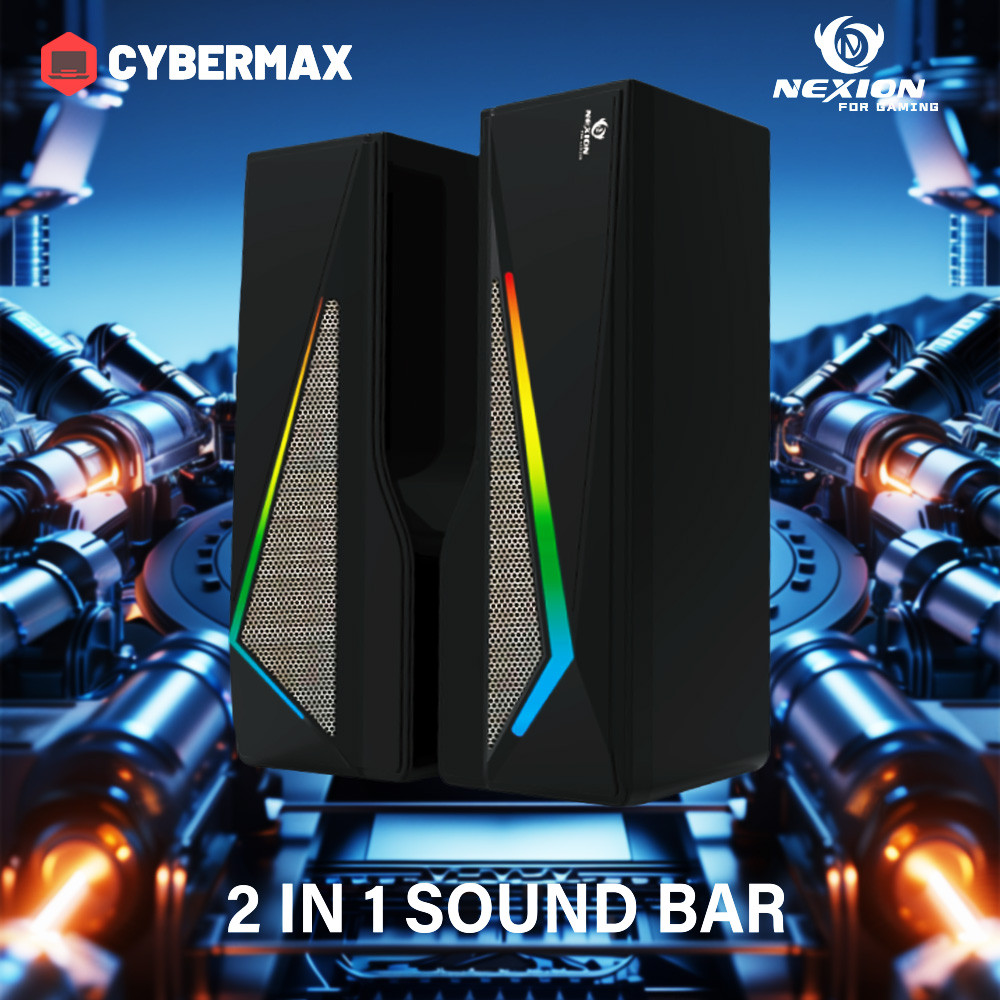 Nexion RGB Computer Speaker Wired 2 in 1 Sound Bar USB Gaming Speaker ...