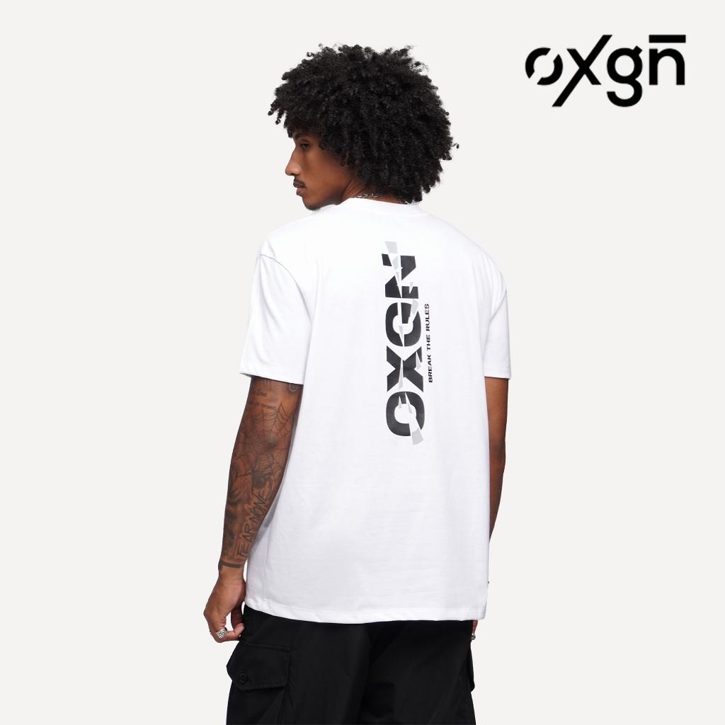 OXGN Logo Break The Rules Graphic T-Shirt For Men (White) | Shopee ...