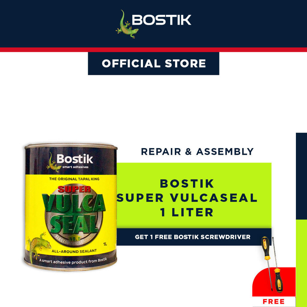 Bostik Super Vulcaseal 1Liter Get 1 Free Bostik Screwdriver | Shopee ...