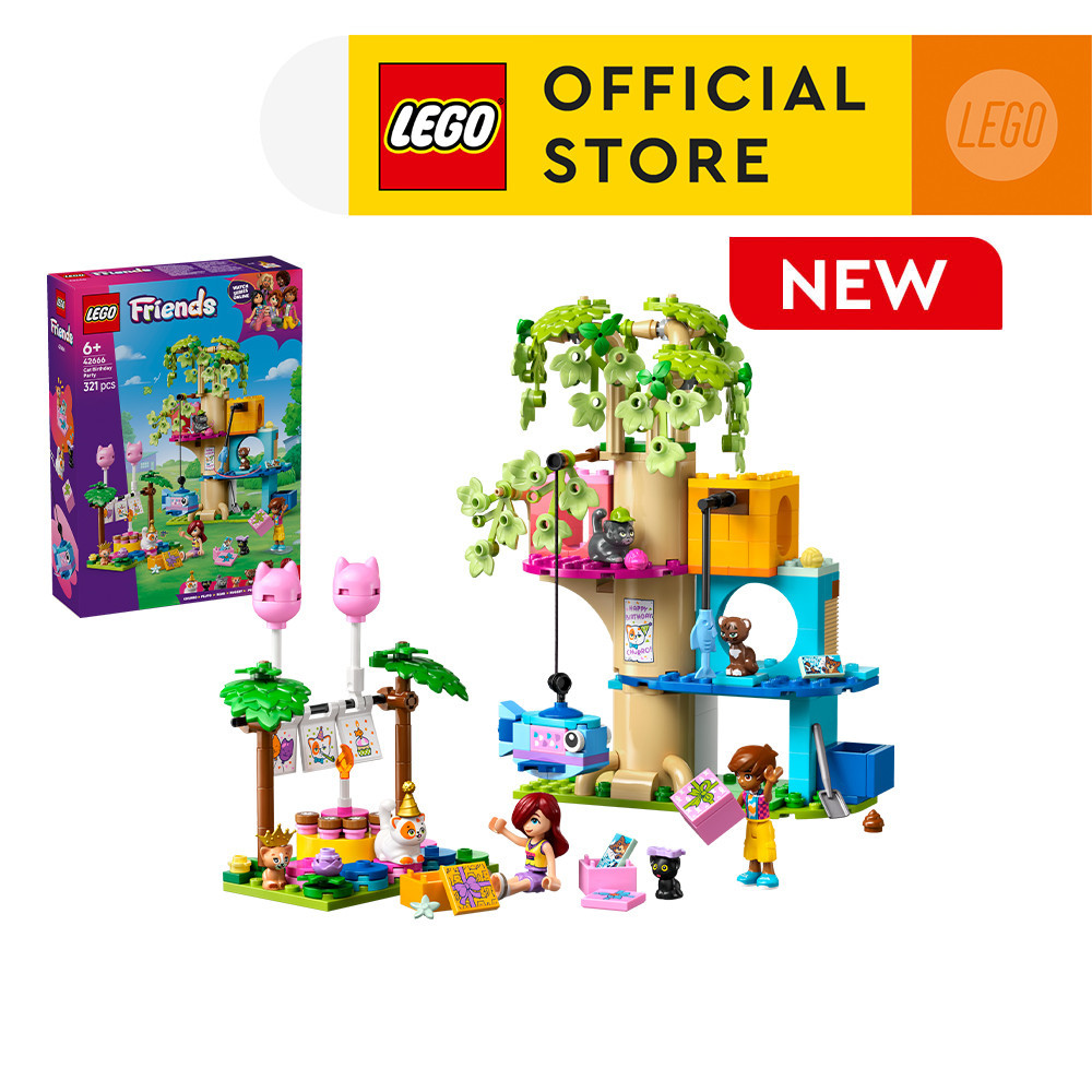 LEGO® Friends 42666 Cat Birthday Party & Tree House, Age 6+, Building ...