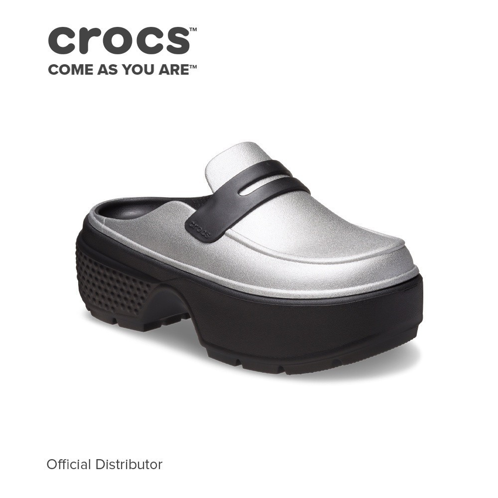 Crocs Stomp Metallic Loafer in Grey | Shopee Philippines
