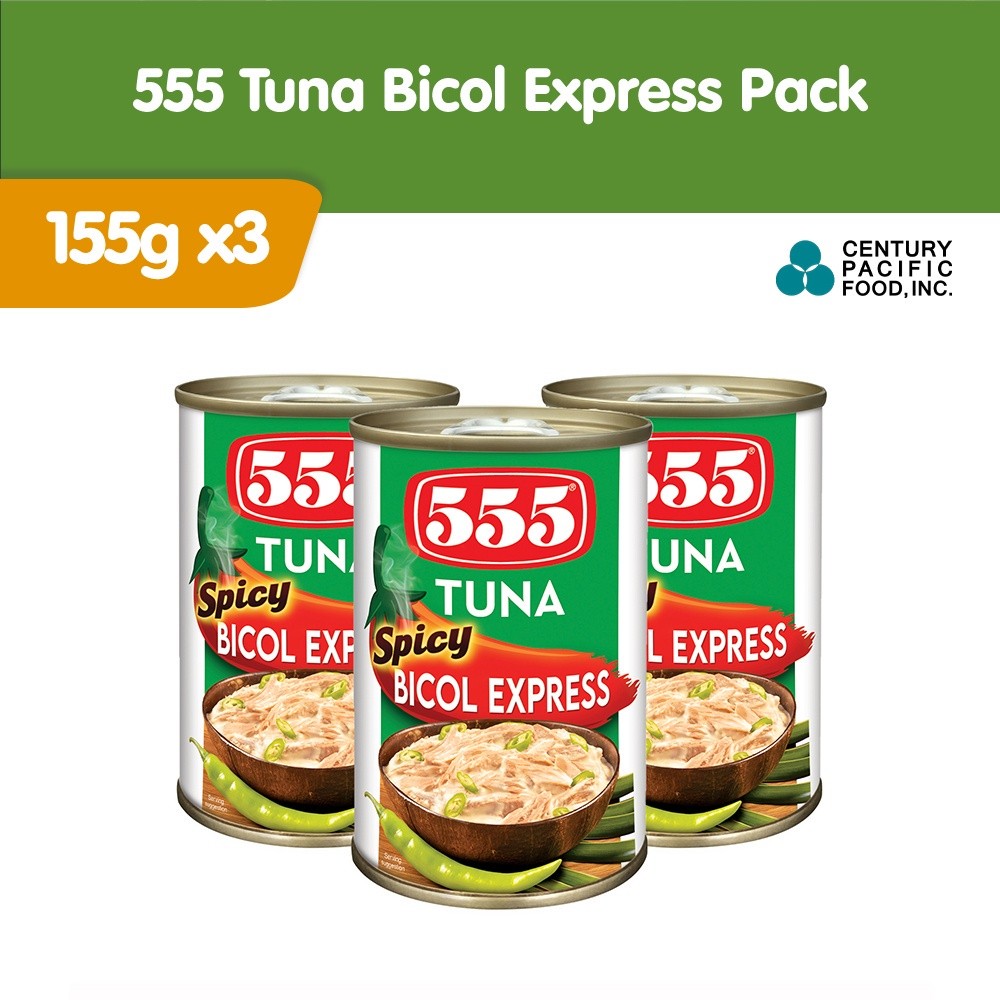 555 Tuna Bicol Express 155g (Pack of 3) - Healthy, High Protein, Vit A ...