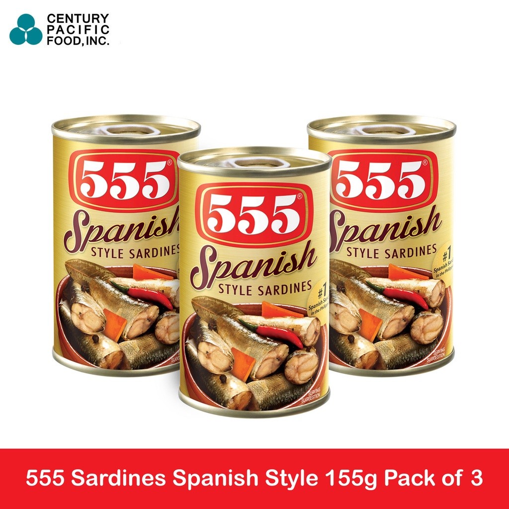 555 Sardines Spanish Style 155g (Pack of 3) - Rich in Calcium, Protein ...