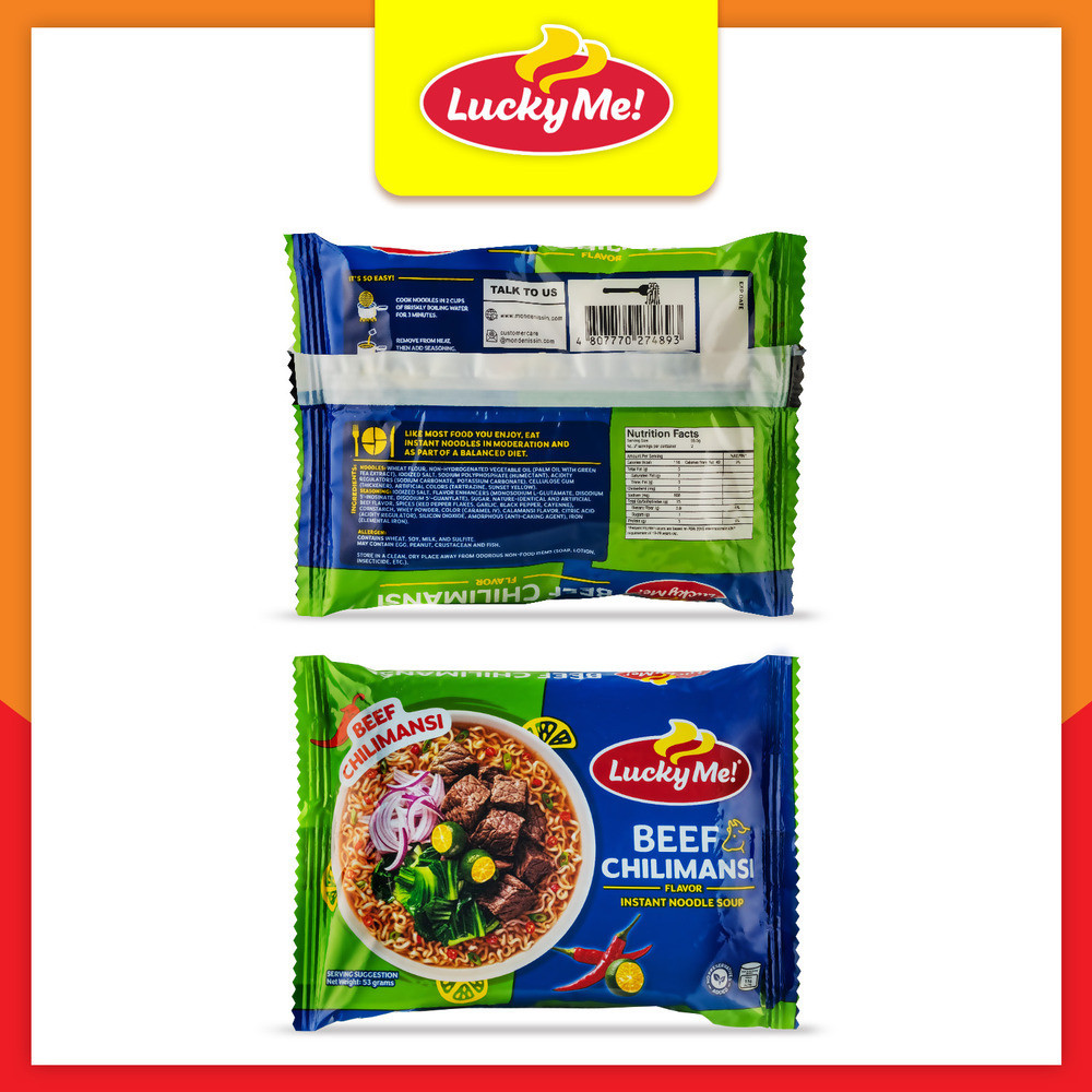 Lucky Me! Instant Mami Beef Chilimansi 53g X 2 + Lucky Me! Instant Mami ...