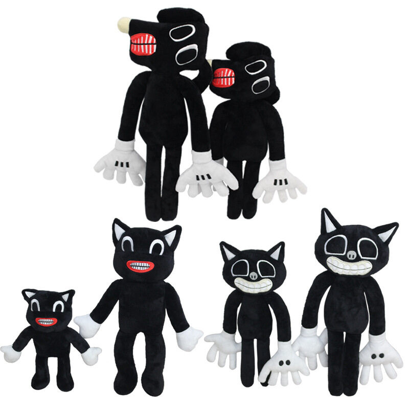 1pcs 23-37cm Anime Siren Head Black Dog & Black Cat Plush Toy Horror ...