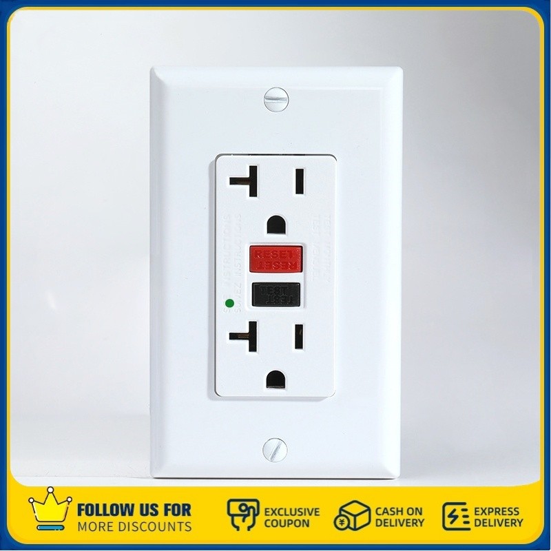 2-Gang GFCI Duplex Safety Outlet 20A 250v Universal Outlet With Ground ...