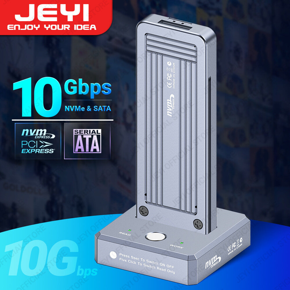 JEYI M.2 SSD Reader, NVMe & SATA to USB-C PCIe SSD Docking Station USB ...