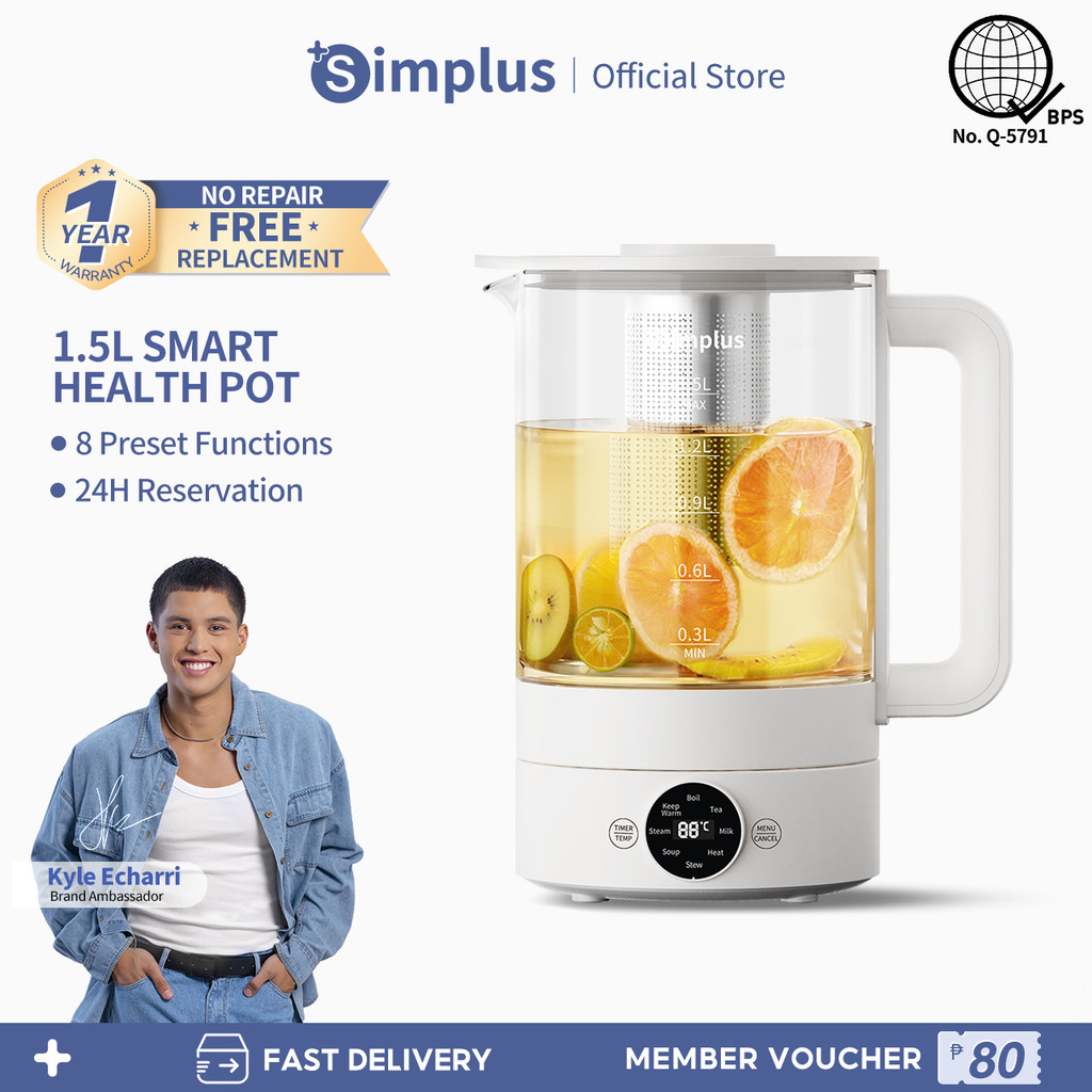 Simplus Health Pot 1.5L Electric Kettle Portable Multi Cooker Tea ...