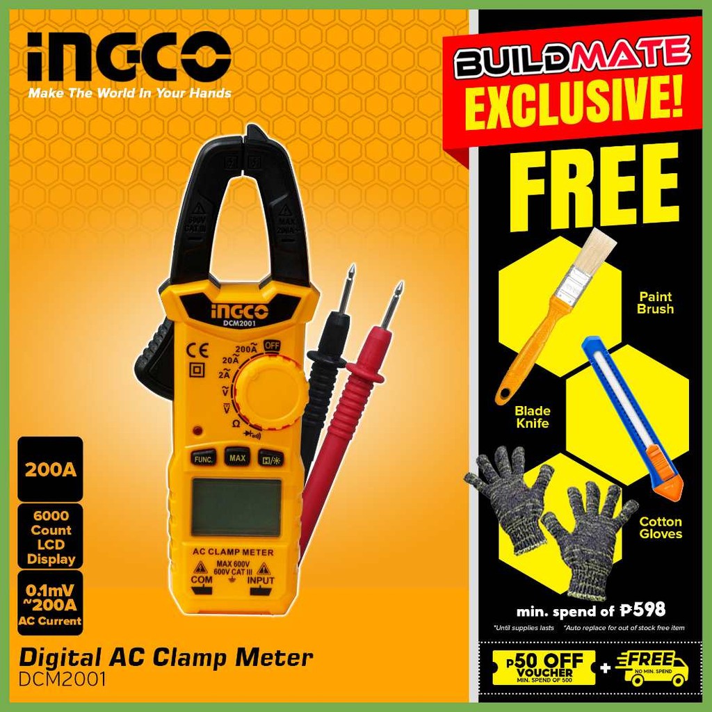 BUILDMATE!T[Ingco"cz/Digital`di[Clamp[k,Meter[s!Tester,H[AC!r,2000C[a ...