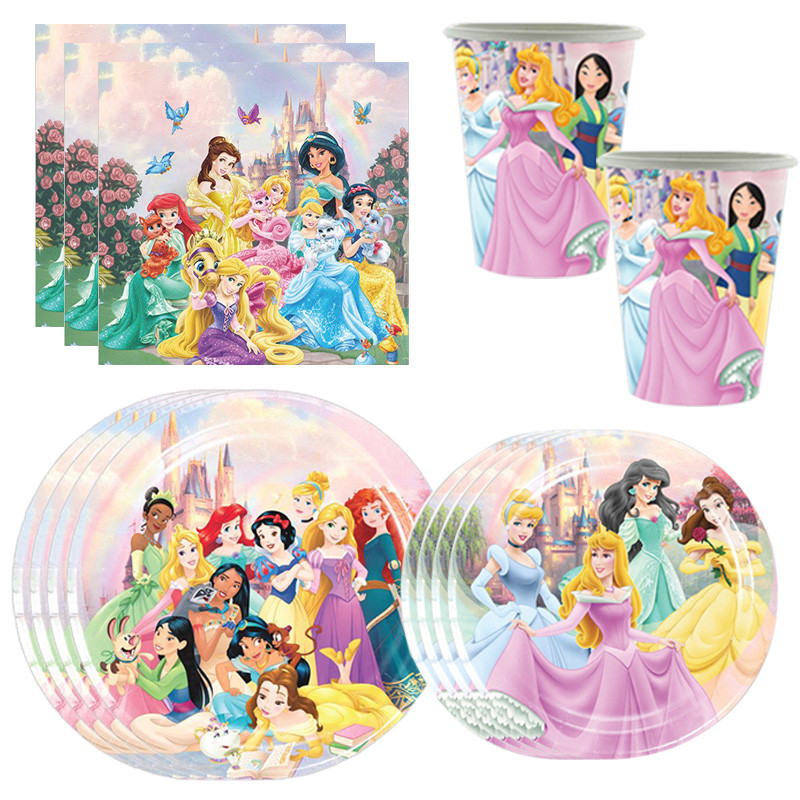 Disney Princess Disposable Tableware Decorations Kid Girl Birthday ...