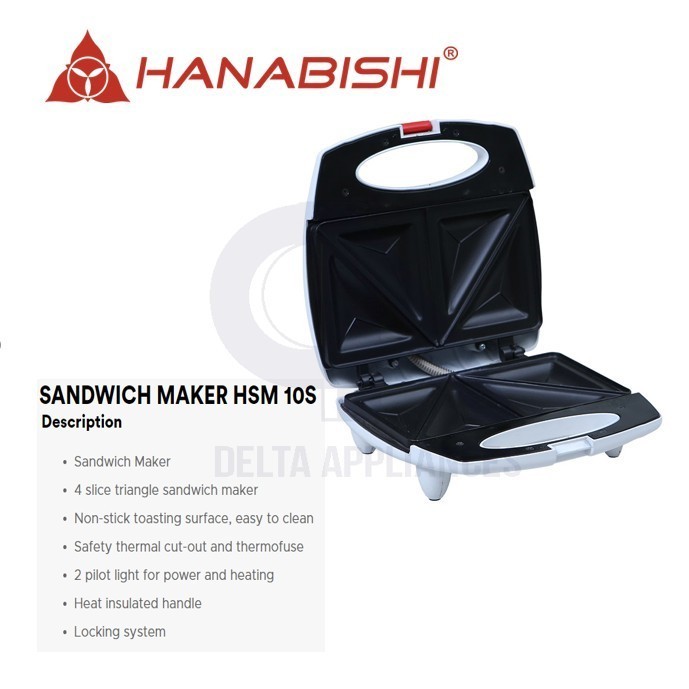 Hanabishi Sandwich Maker Sandwich Non Stick Teflon Plates Original w/ 1 ...