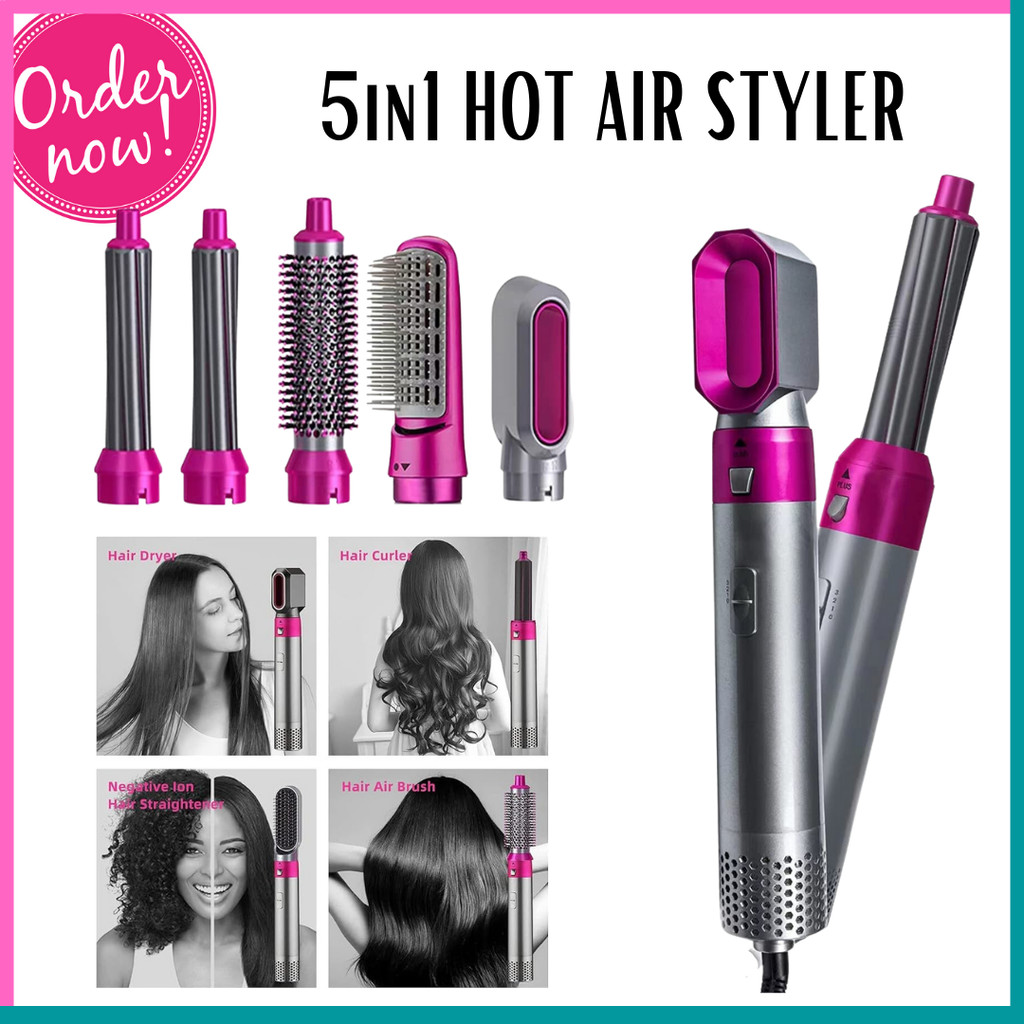 HIGH QUALITY 5 in 1 Hair Blower/ Hair Curler/ Dryer/ With Straightener ...