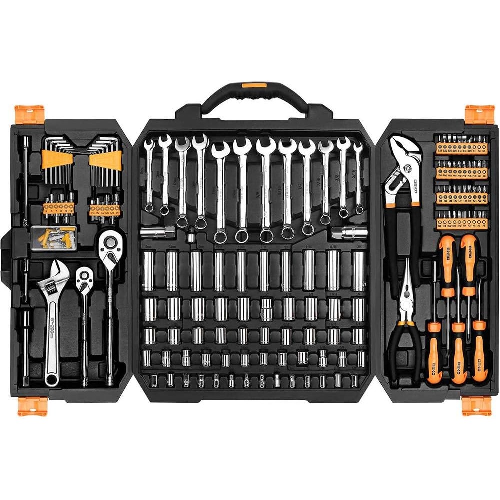 Piece Mechanics Tool Set Socket Wrench Set, Plastic Storage Case with ...