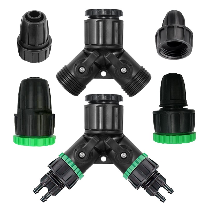 Y-Shaped Water Splitter 1/2" 3/4" Tap Connector Garden Hose Splitter ...
