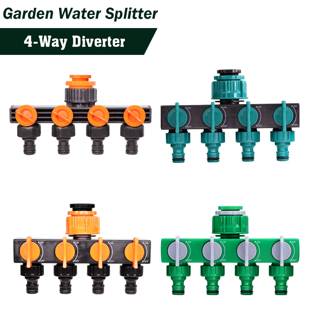 1/2'' 3/4'' 1'' Inlet 4-Way Water Splitter Femle Threaded to 16mm Quick ...