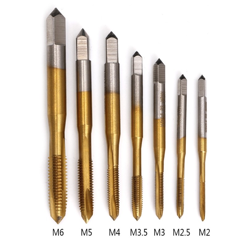 M2/M2.5/M3/M3.5/M4/M5/M6 Hand Tools Titanium coati Spiral Point Tap ...