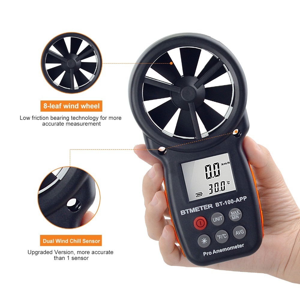 Digital Anemometer Tester With Mobile APP Wind Speed Measurement Meter ...