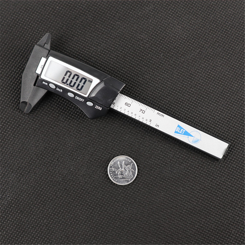 70mm Electronic Digital Caliper Carbon Fibre Vernier Calipers Plastic Gauge Micrometer Ruler ...
