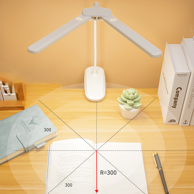 360° Flexible Table Lamp Double Head LED Clip lamp Study Reading Light ...