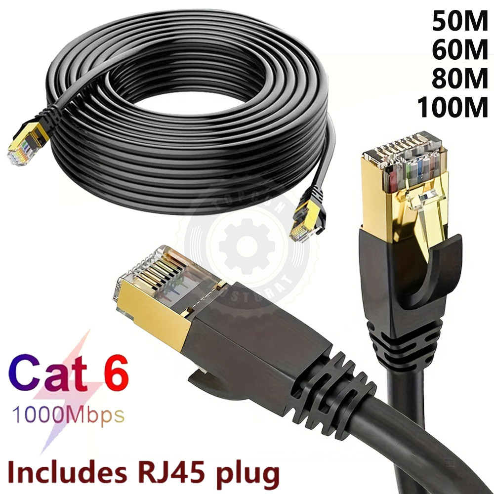 LAN Cat6 Ethernet Cable High Speed Network Shielded U/FTP With Gold ...