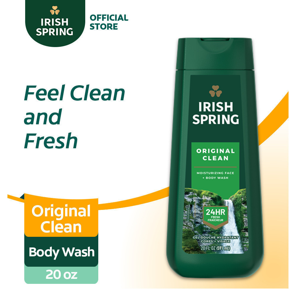 Irish Spring Original Clean Face & Body Wash - 24-Hour Freshness, 20oz ...