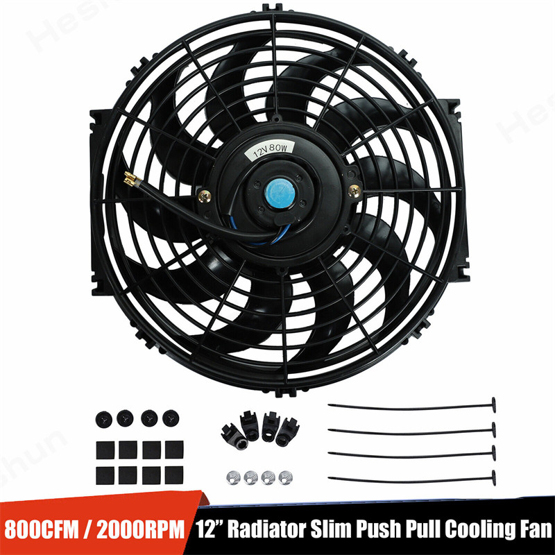 ⋚12\" Inch Universal Slim Fan Push Pull Electric Radiator Cooling Fans ...