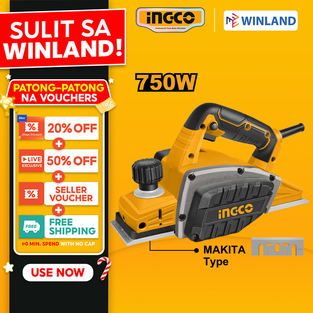 Ingco by Winland Industrial Super Select Electric Planer 750W 82mm ...