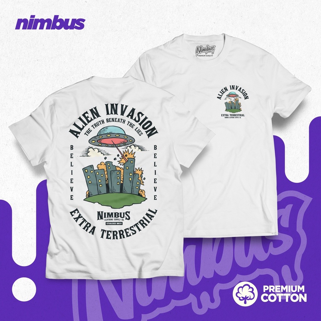 Alien Invasion | Premium Cotton T-Shirt | Nimbus Clothing | Shopee ...