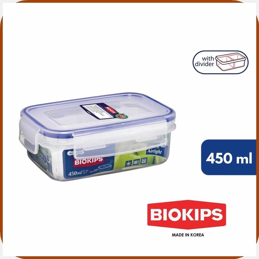 Biokips}iy Storage)Qk>Container*rt?With*pF?2*qT?Compartments*Gr?450ML BPA Fre | Shopee Philippines