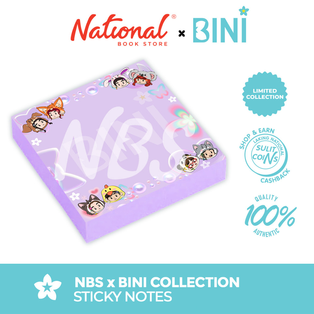 NBS x BINI Sticky Notes 73x73mm 50 Sheets, Lilac - School & Office ...