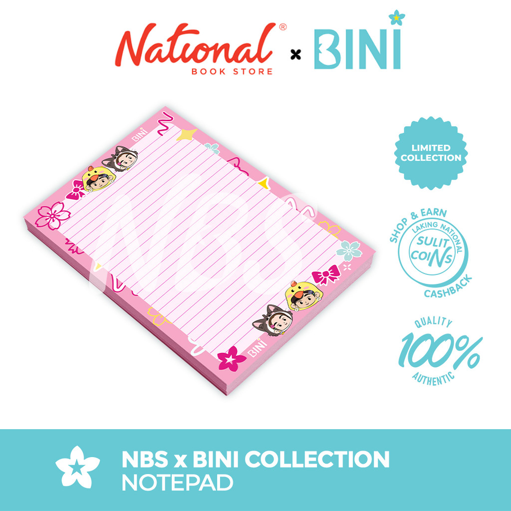 NBS x BINI Memo Pad 98x150mm 100 Sheets, Pink - School & Office ...