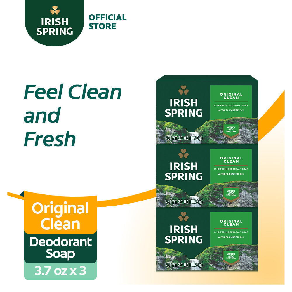 Irish Spring Original Body Soap with Flaxseed Oil 12-Hour Fresh ...