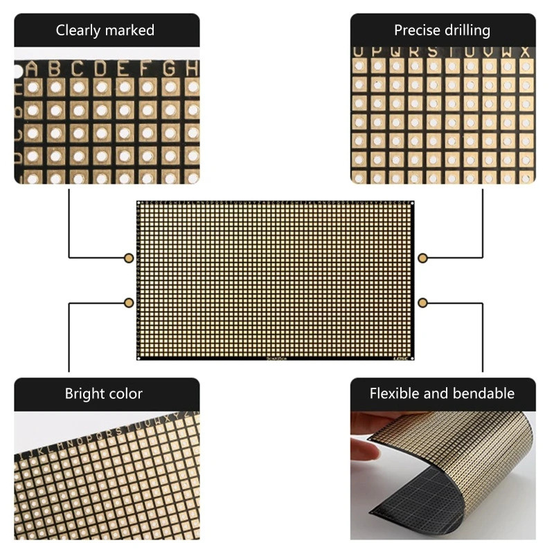60x80mm Soft Thin PCB Flexible Two-Sidede FR4 Laminate Breadboard ...