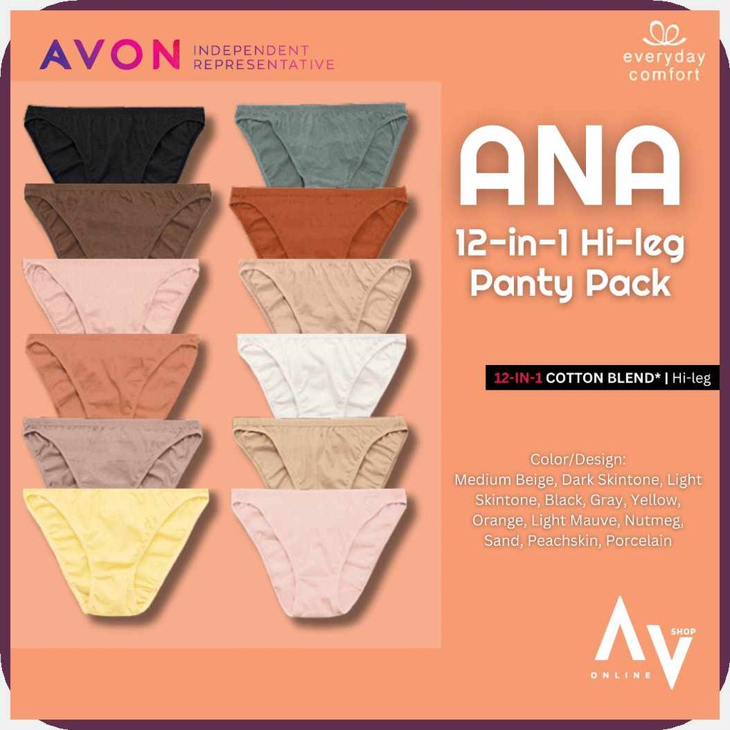 Avon.iAna`Cg>12-in1Everyday^i/Hi-leg$U:Panty%j:Pack | Shopee Philippines