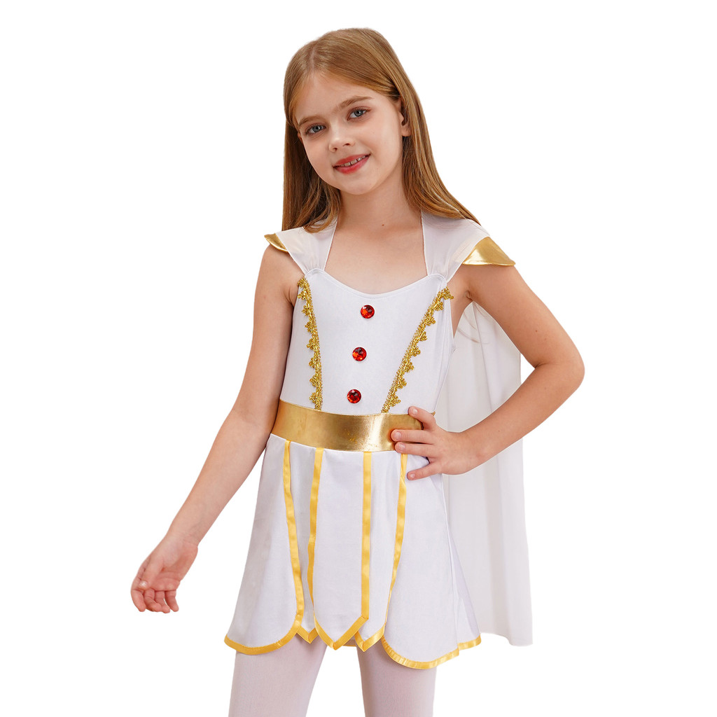 Rswnyirn 2Pcs Kids Girls Halloween Ancient Greek Princess Cosplay ...